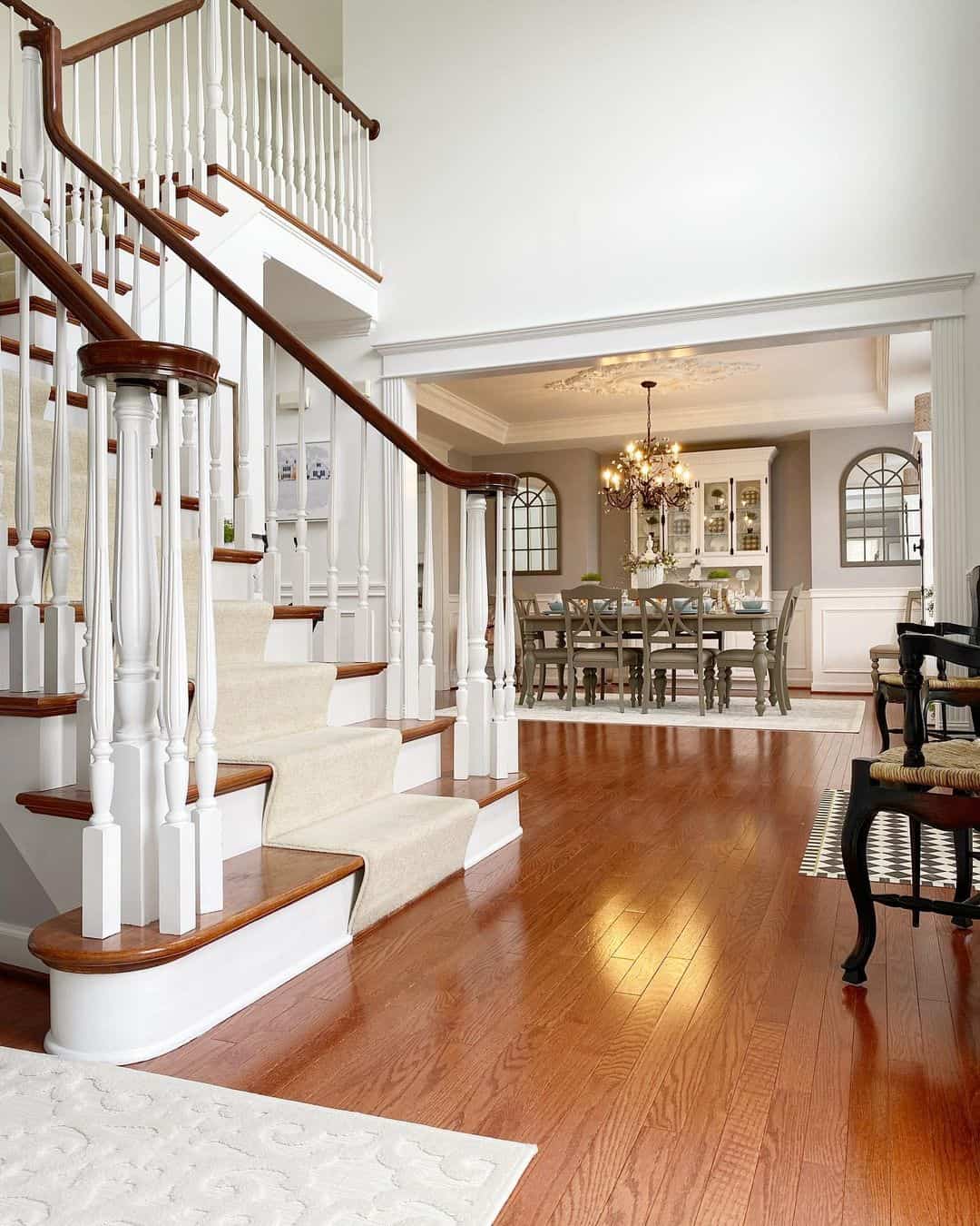 Beautiful White Modern Farmhouse Stair Runner - Soul & Lane