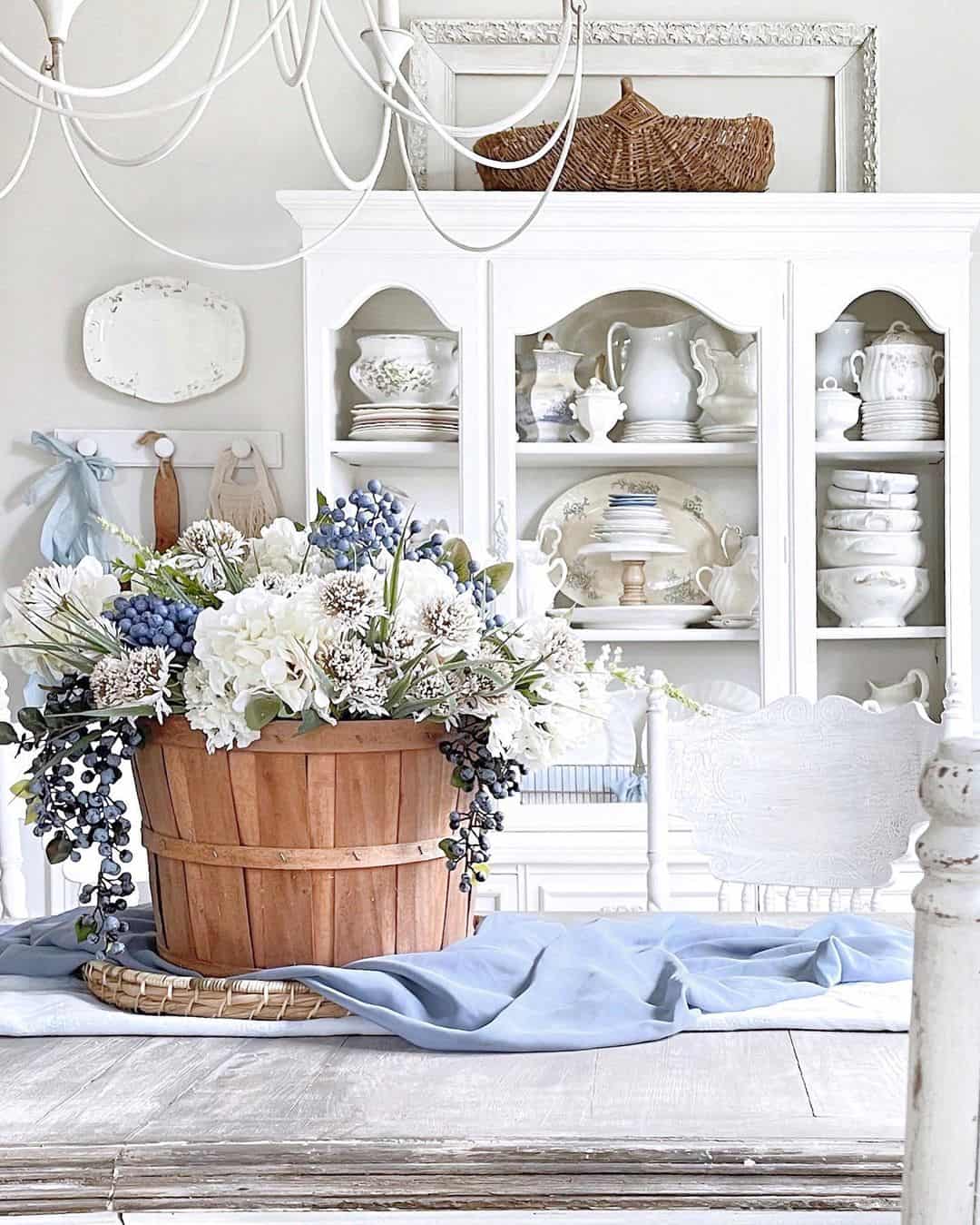 Bucket of Flowers Blue Centerpiece - Soul & Lane