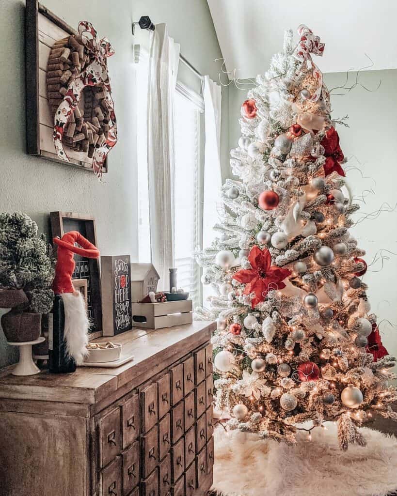 Christmas Tree with Red and Silver Ornaments - Soul & Lane