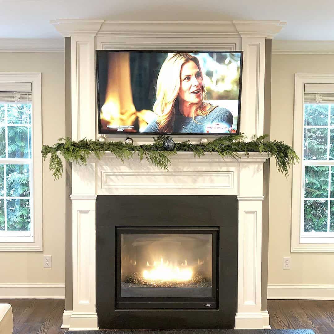 Classic Column Fireplace with Television - Soul & Lane