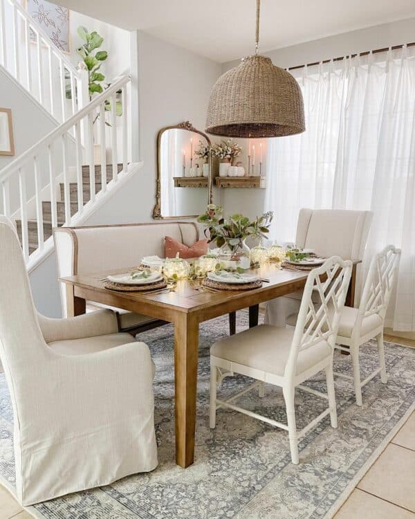 13 Techniques for Styling a Dining Bench with a Back
