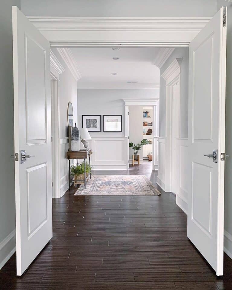 Console Table in Hallway with Recessed Lighting - Soul & Lane