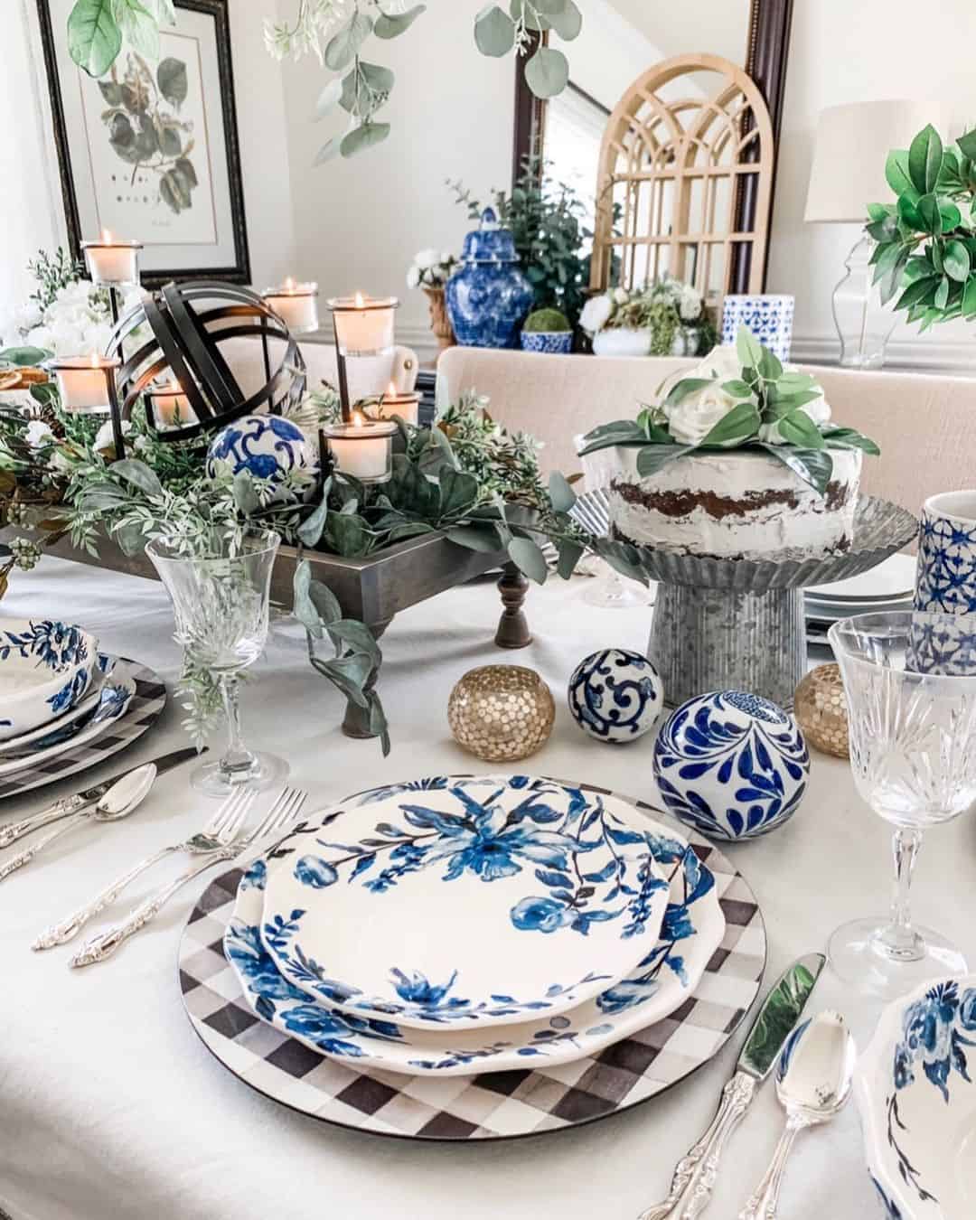 Dining Table with Greenery Centerpiece - Soul & Lane