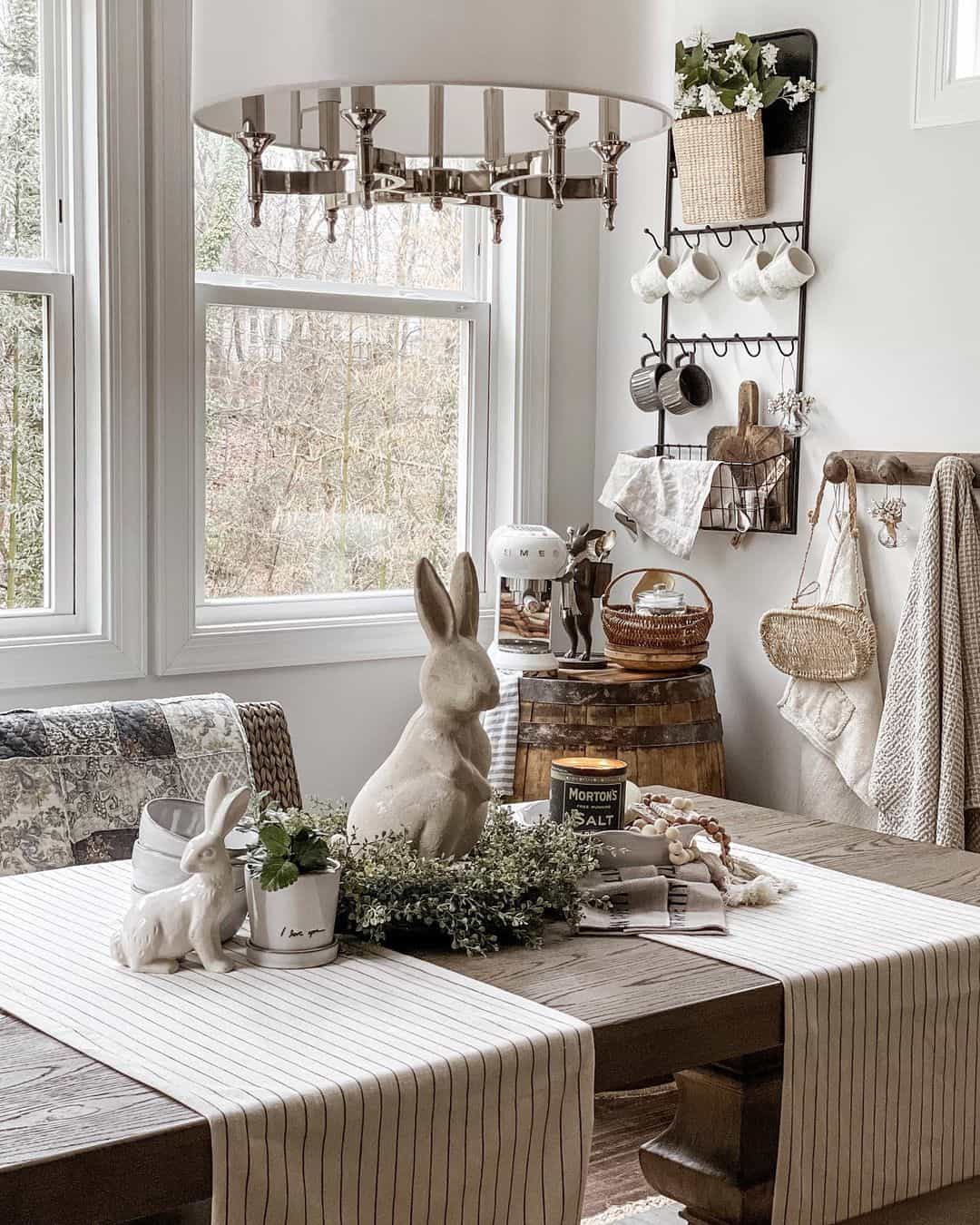 Enormous Gray Rabbit Between Table Runners - Soul & Lane