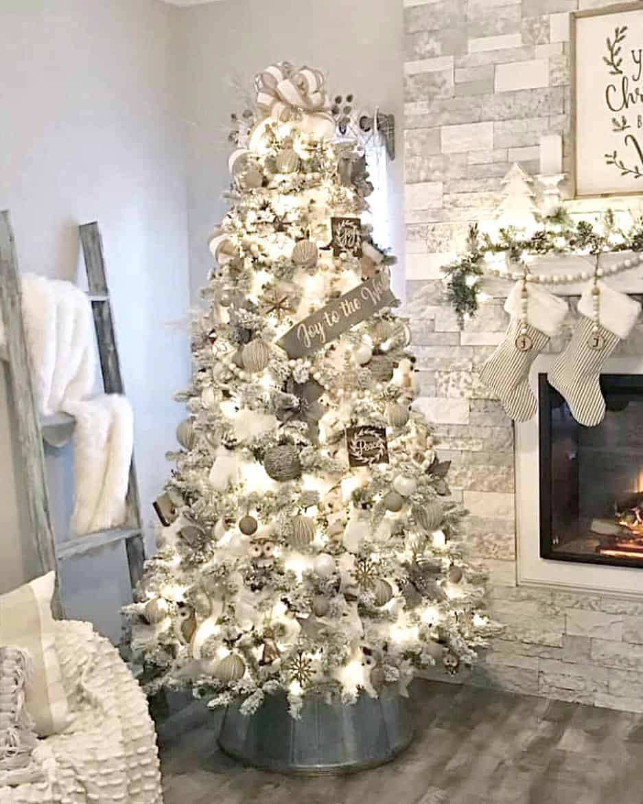 Gray Metal Tree Collar for Frosted Christmas Tree - Soul & Lane