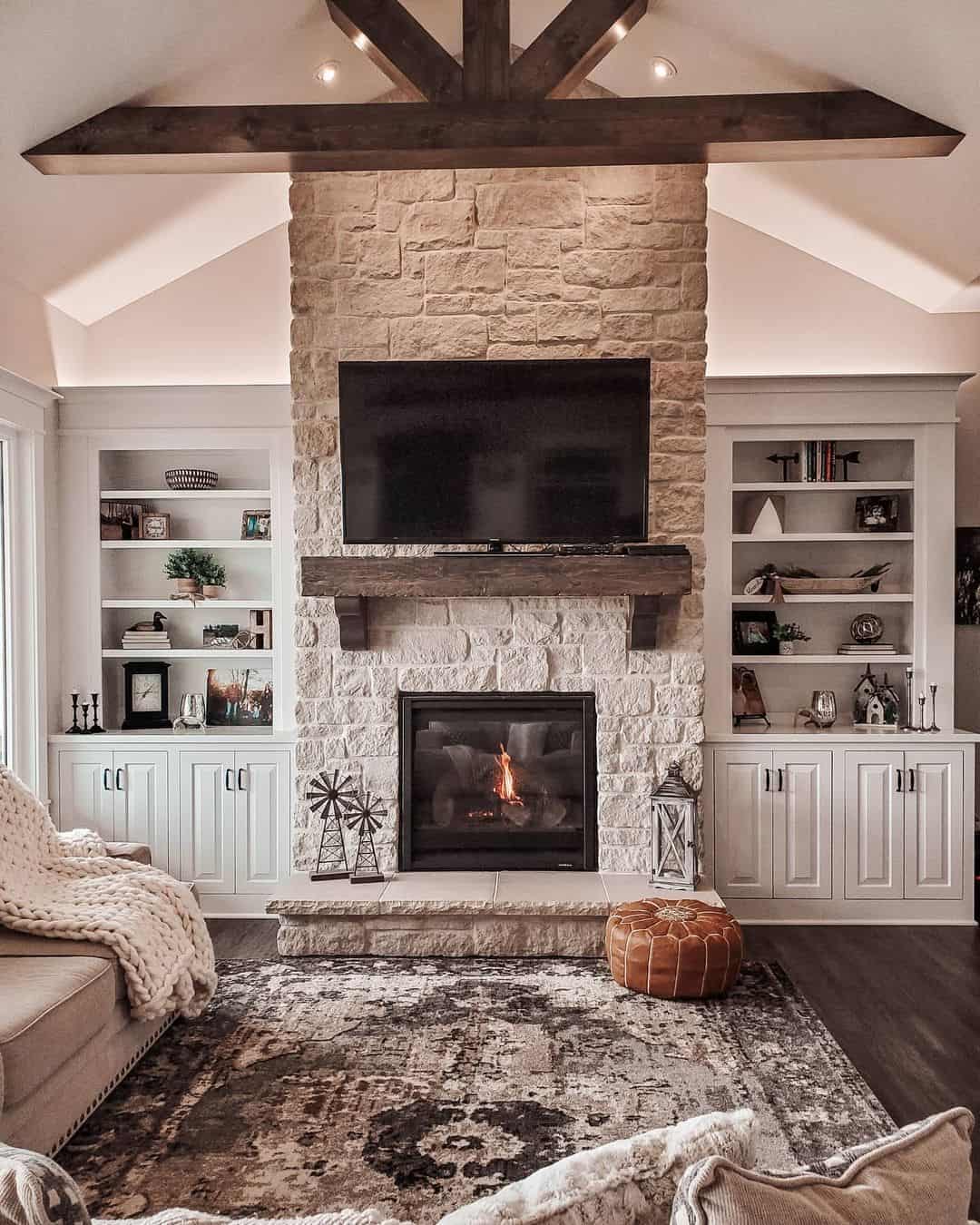 35 Fireplace Wall Ideas with TV to Create Viewing Magic