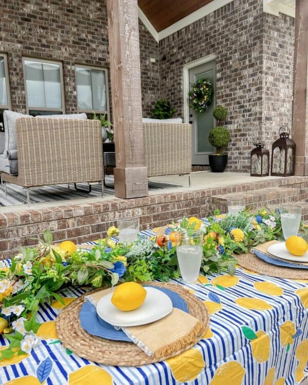 Lemon Tablescape for Patio Dining - Soul & Lane