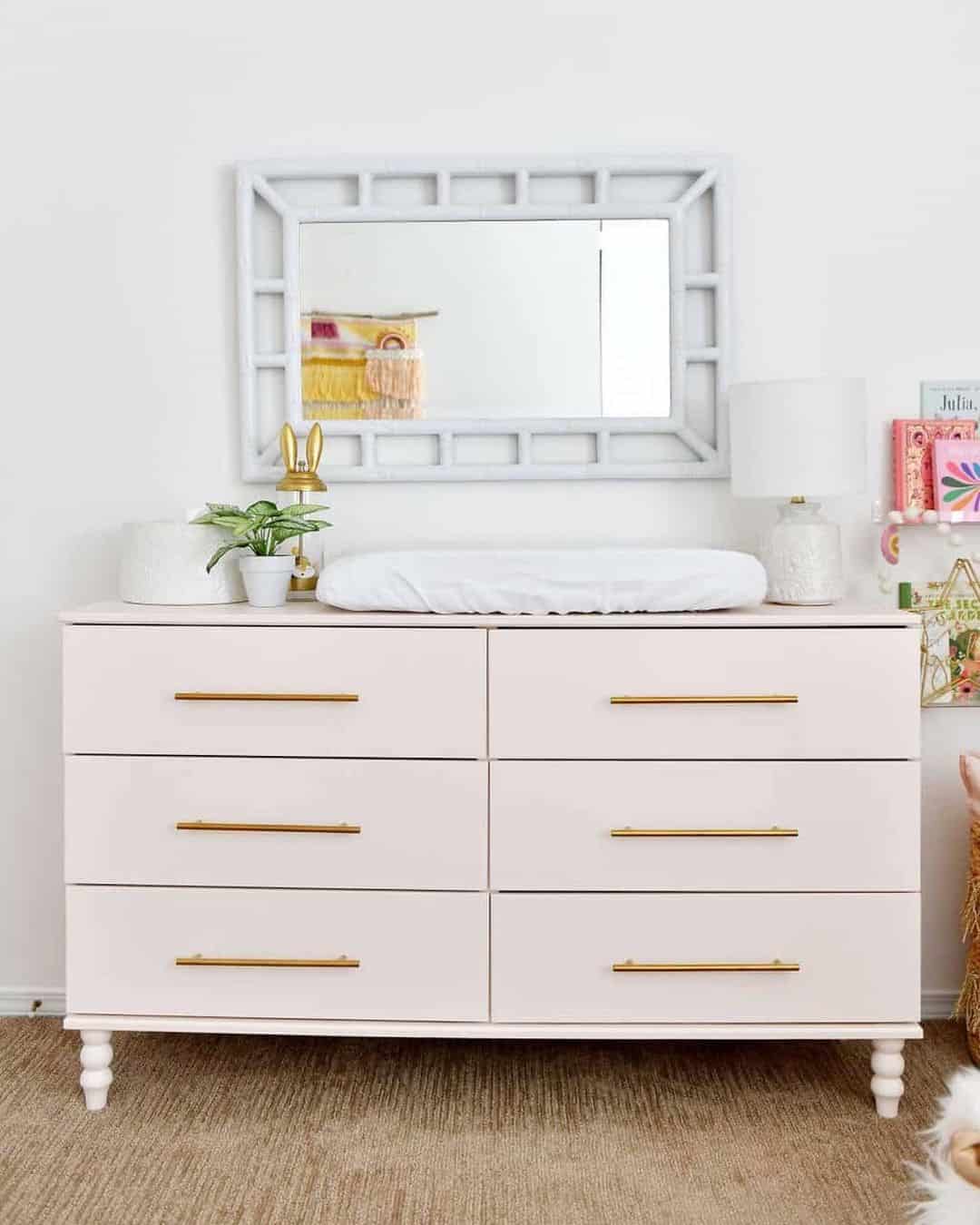 Light Pink Dresser with Changing Table Décor - Soul & Lane