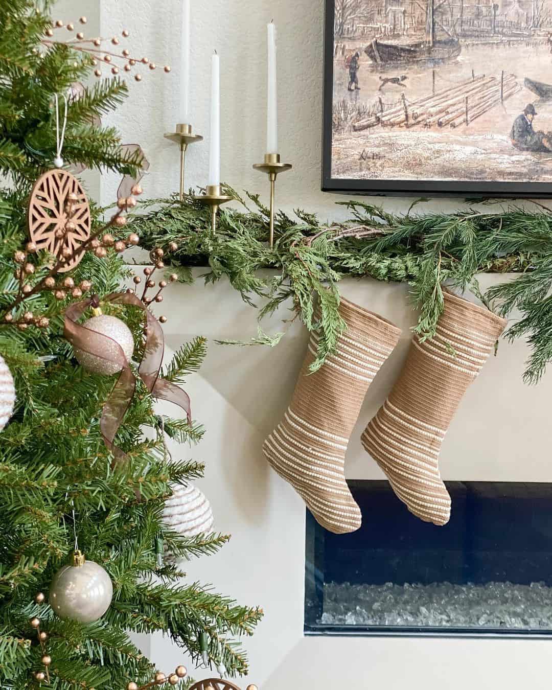 Natural Decorations on Modern Fireplace Mantel - Soul & Lane