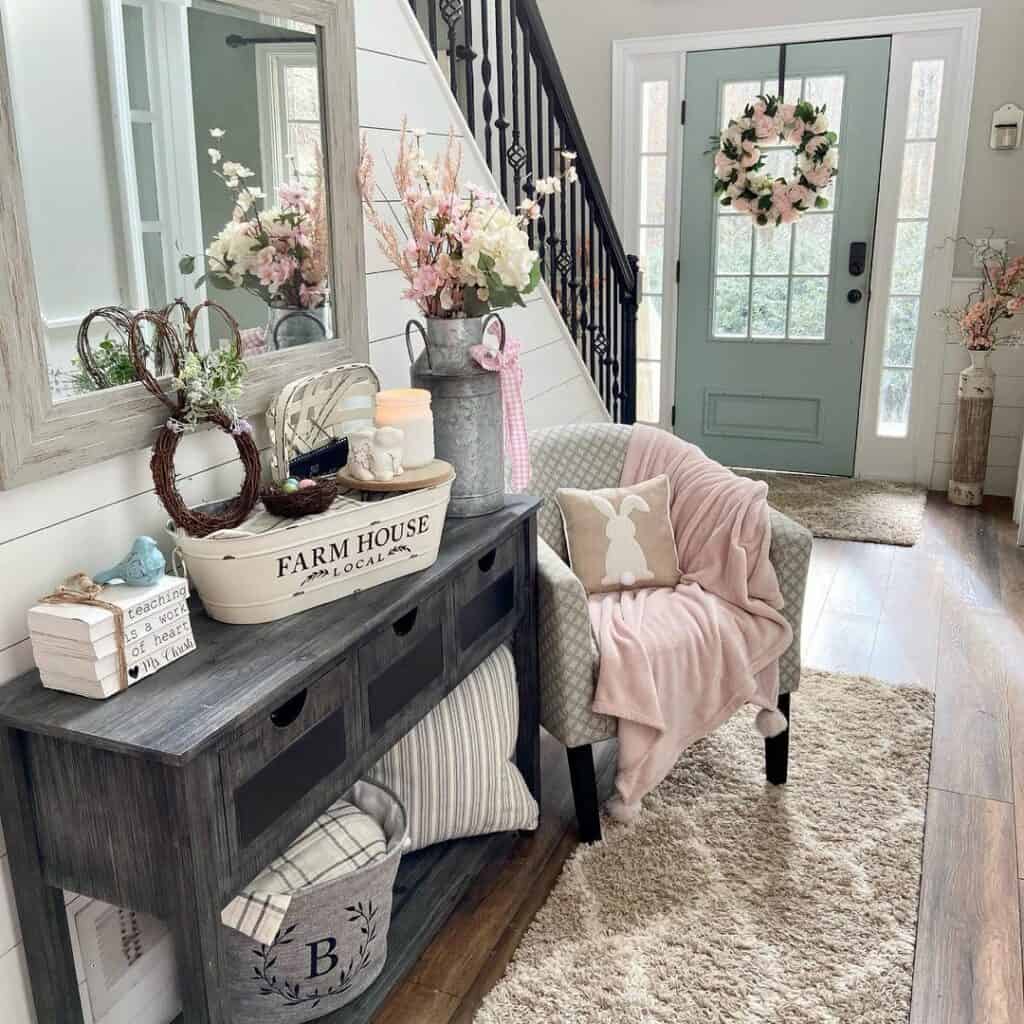 Pink, White, and Gray Stunning Entryway - Soul & Lane