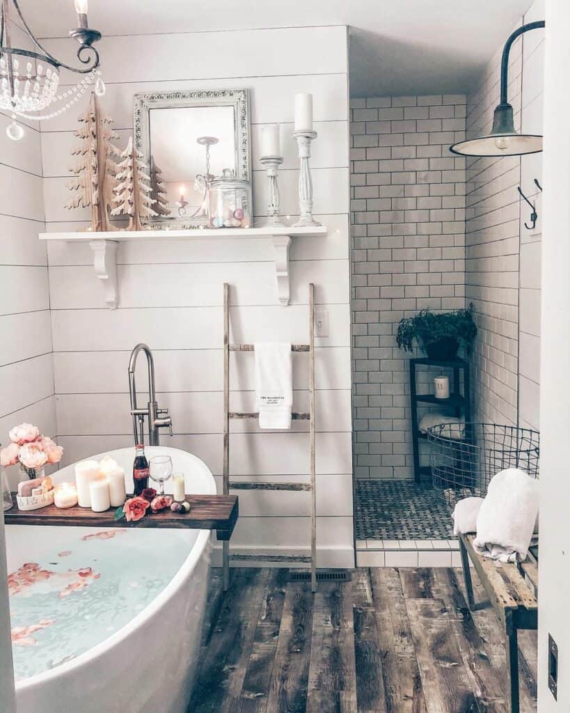Shabby Chic Farmhouse Bathroom - Soul & Lane