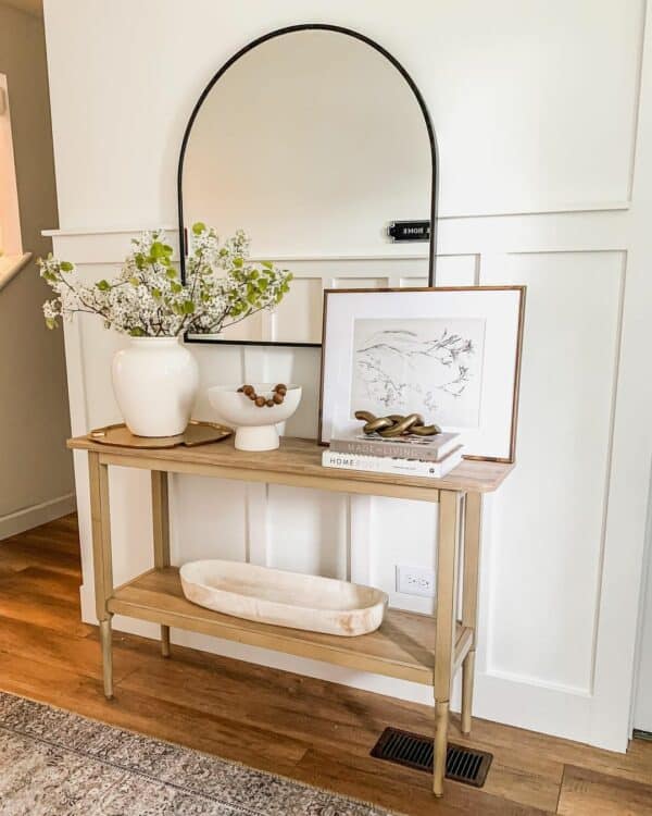 Side Table with White Vase Décor - Soul & Lane