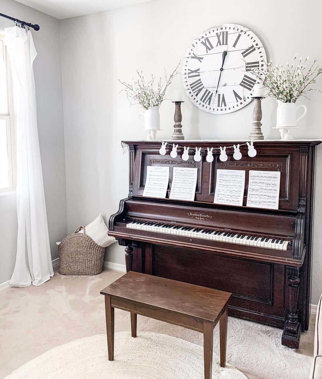 Spring Décor on Wooden Piano - Soul & Lane