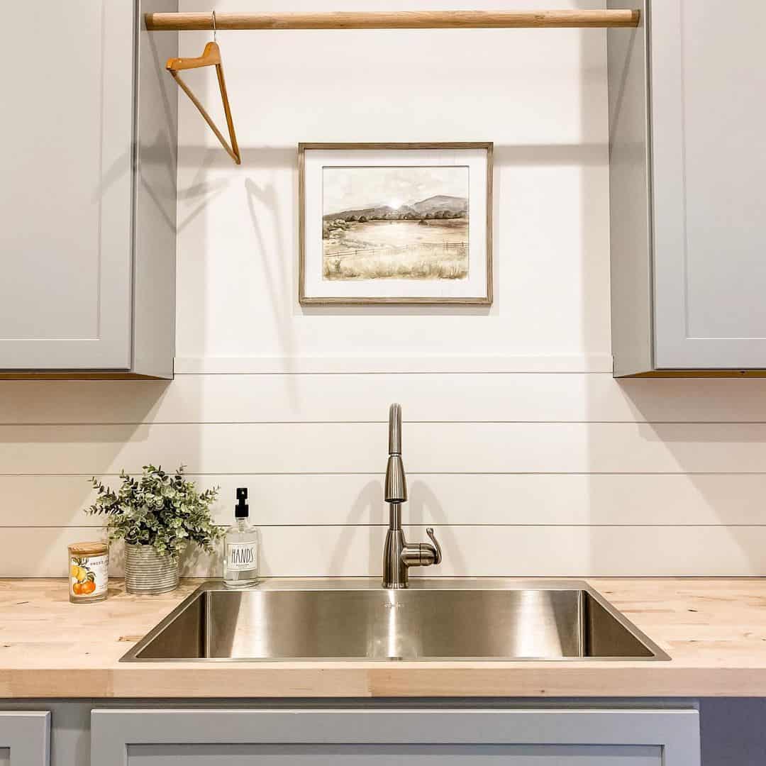 White Shiplap Backsplash on a White Wall - Soul & Lane