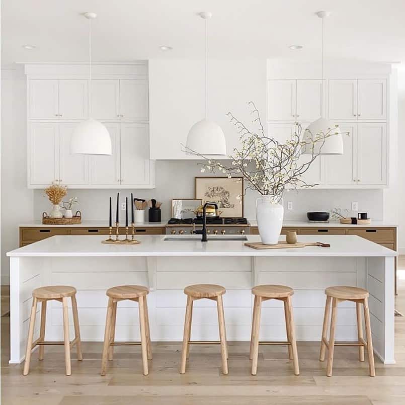 White Shiplap Kitchen Island Back Panel Ideas - Soul & Lane