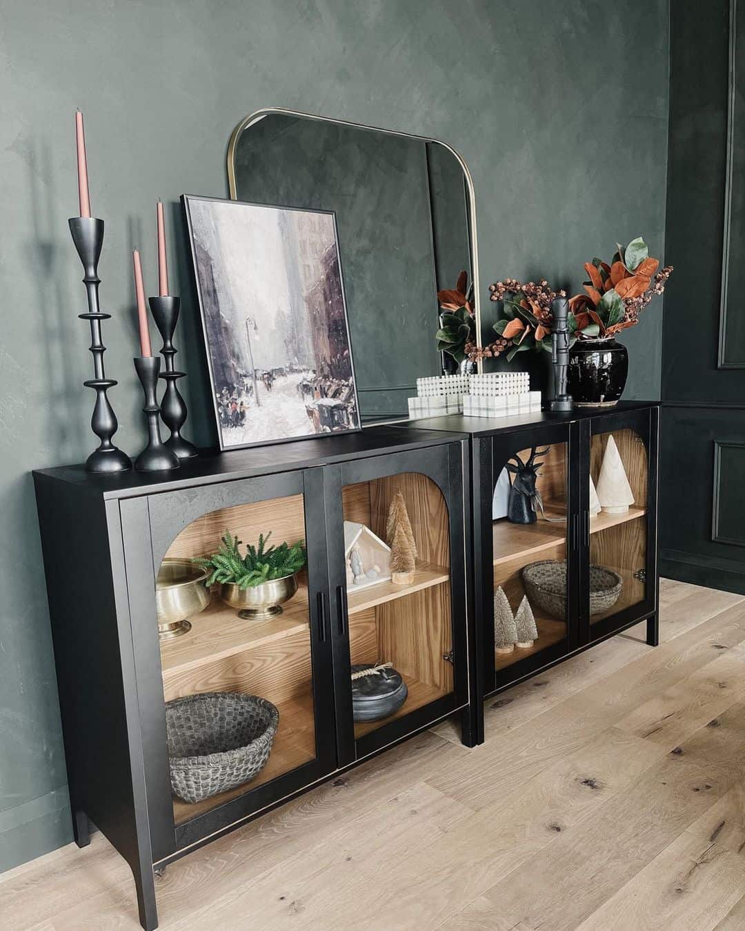 Black and Dark Green Console Table Wall - Soul & Lane