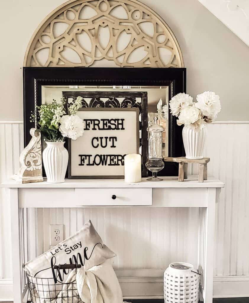 Bohemian Farmhouse Entryway Table Inspiration - Soul & Lane