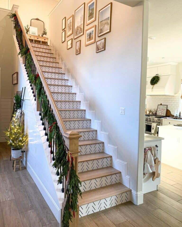 Chevron Design on Wooden Staircase - Soul & Lane