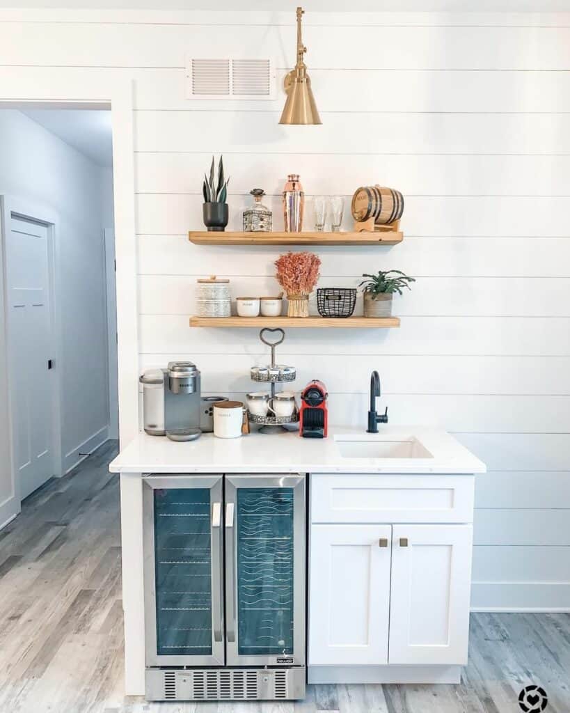 Coffee Bar with White Full Overlay Cabinet - Soul & Lane