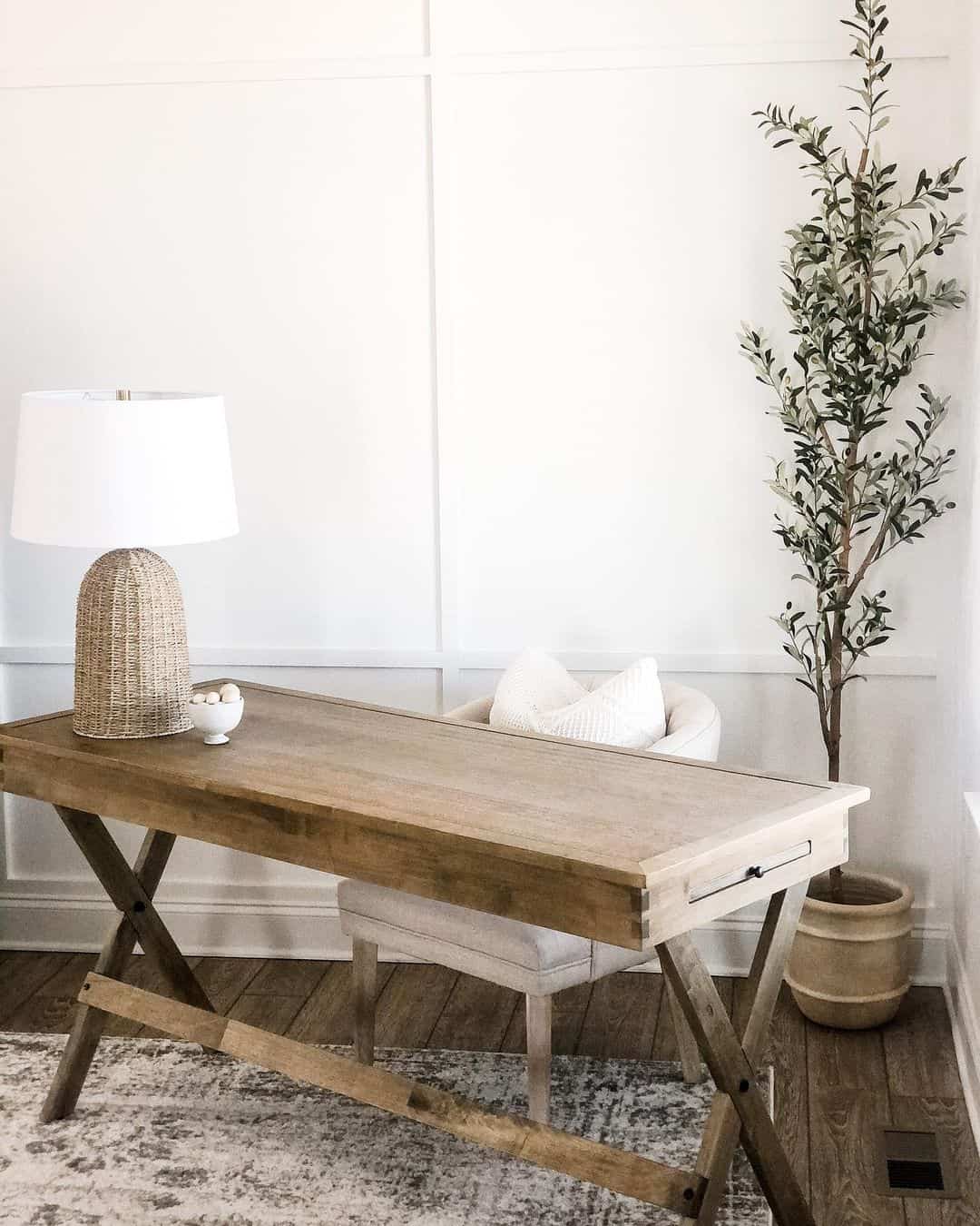 Cozy Writing Corner With a Natural Wooden Desk - Soul & Lane