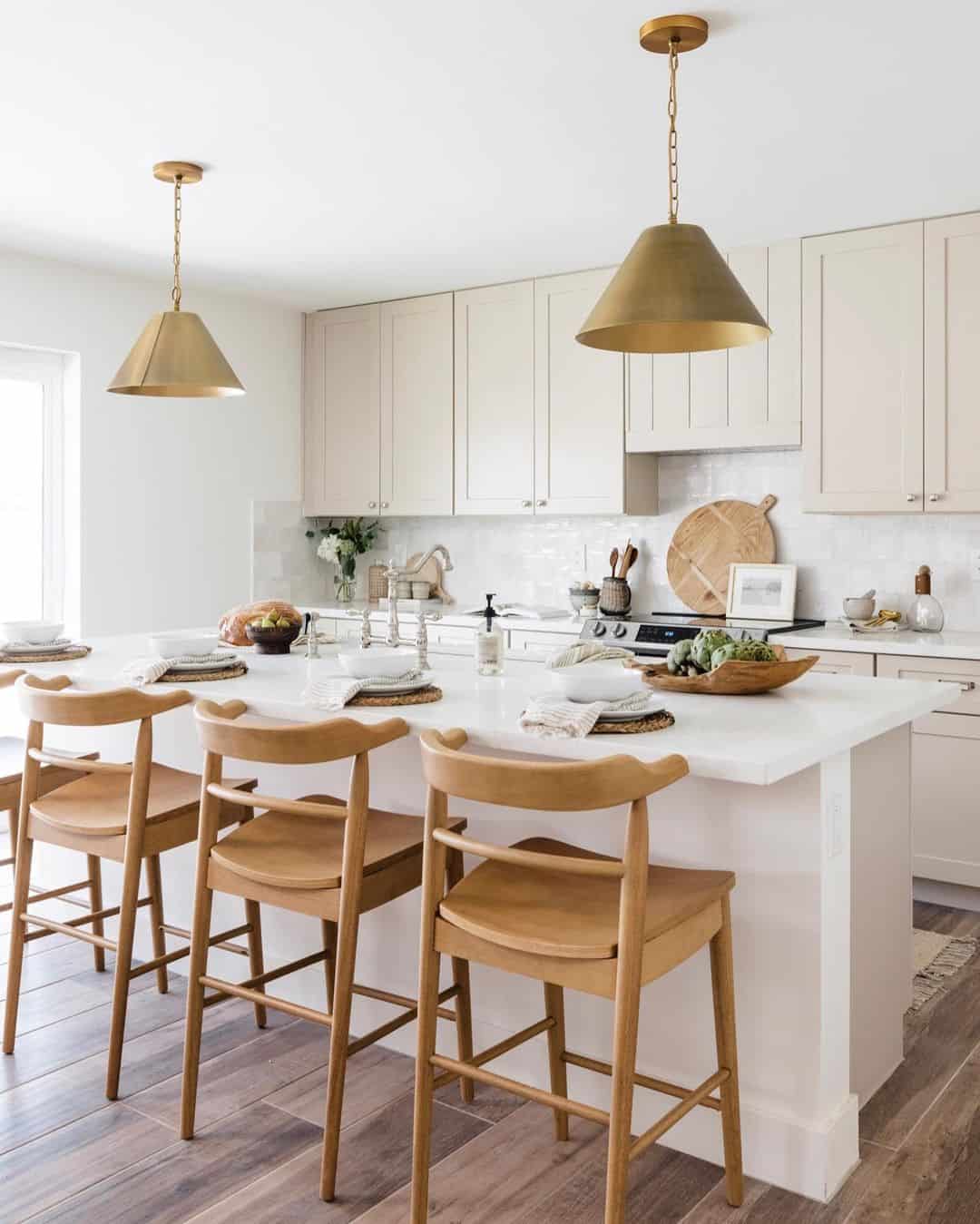 Cream-Beige Kitchen Cabinets and Matching Island - Soul & Lane