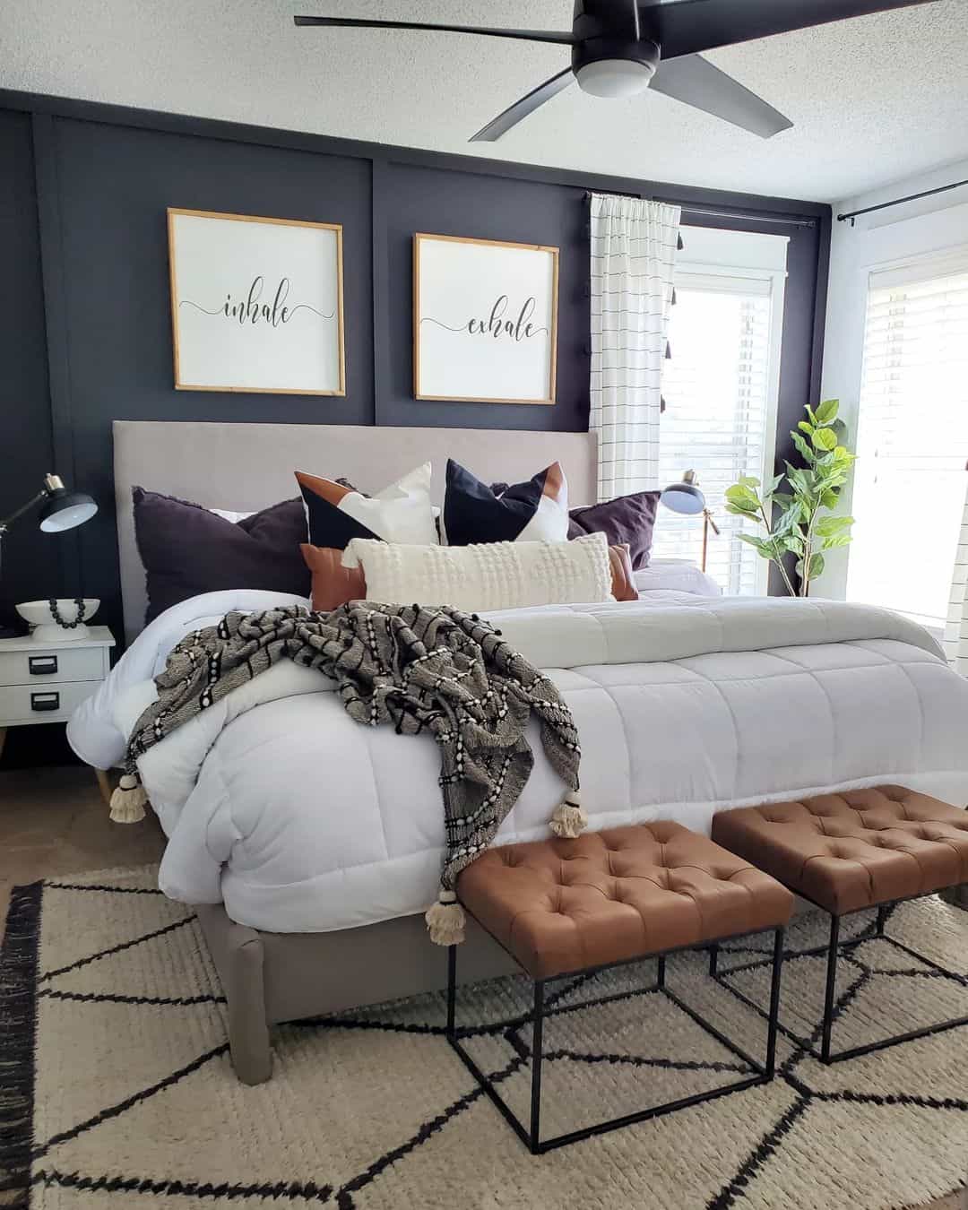 Dark grey wall bedroom store