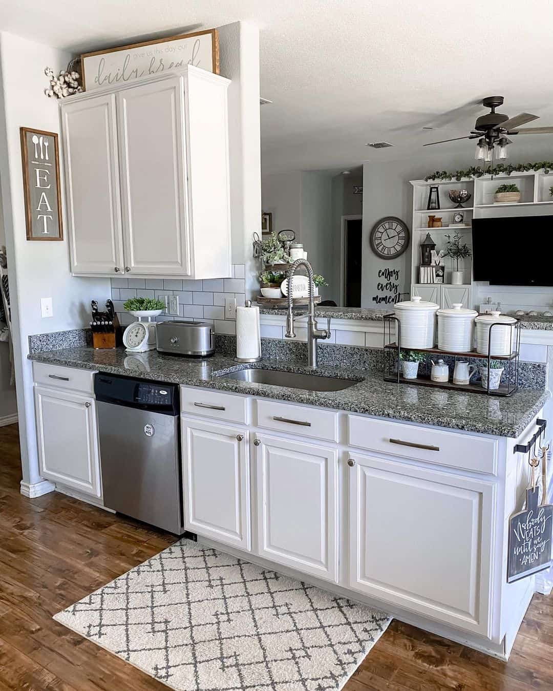 Gray Granite Countertop and Pass-through Window - Soul & Lane