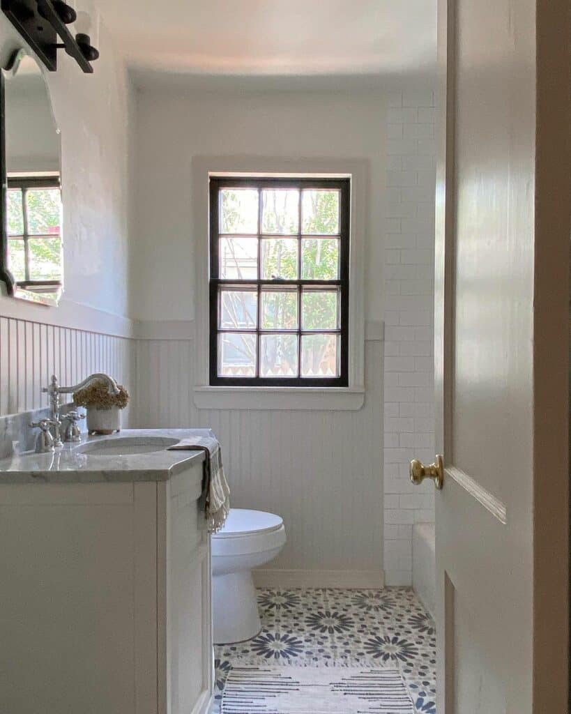 Light Gray Beadboard Bathroom Half Wall - Soul & Lane