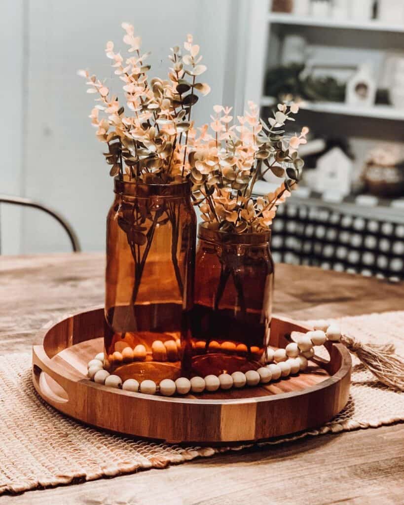 Minimalist Amber Mason Jar Centerpiece - Soul & Lane