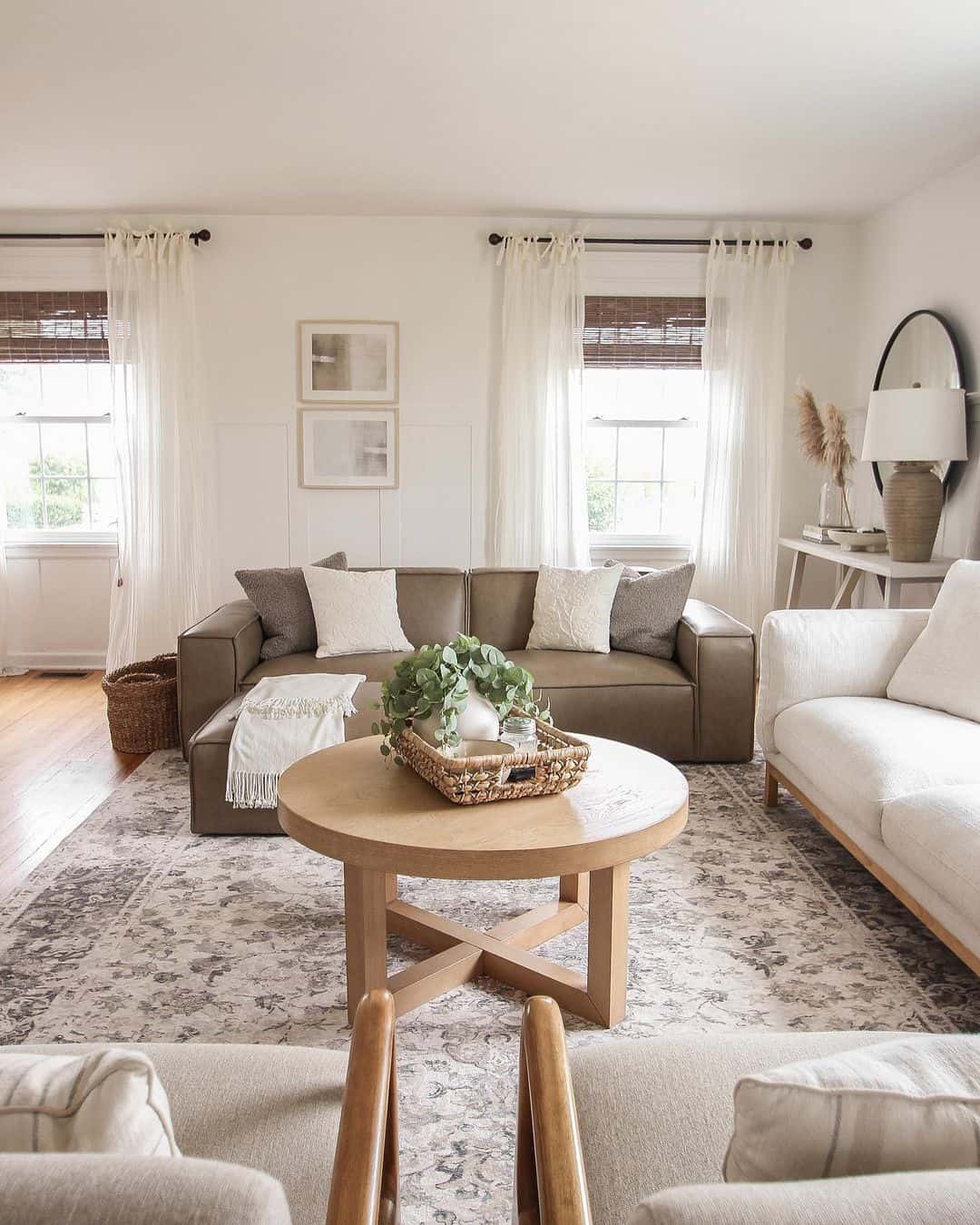 Modern Farmhouse With Neutral Living Room Décor - Soul & Lane