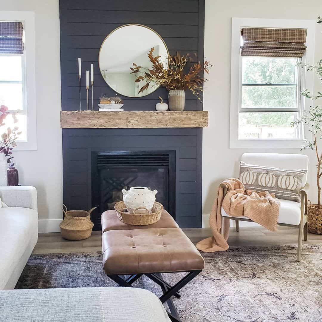 Modern Living Room with Shiplap Fireplace - Soul & Lane