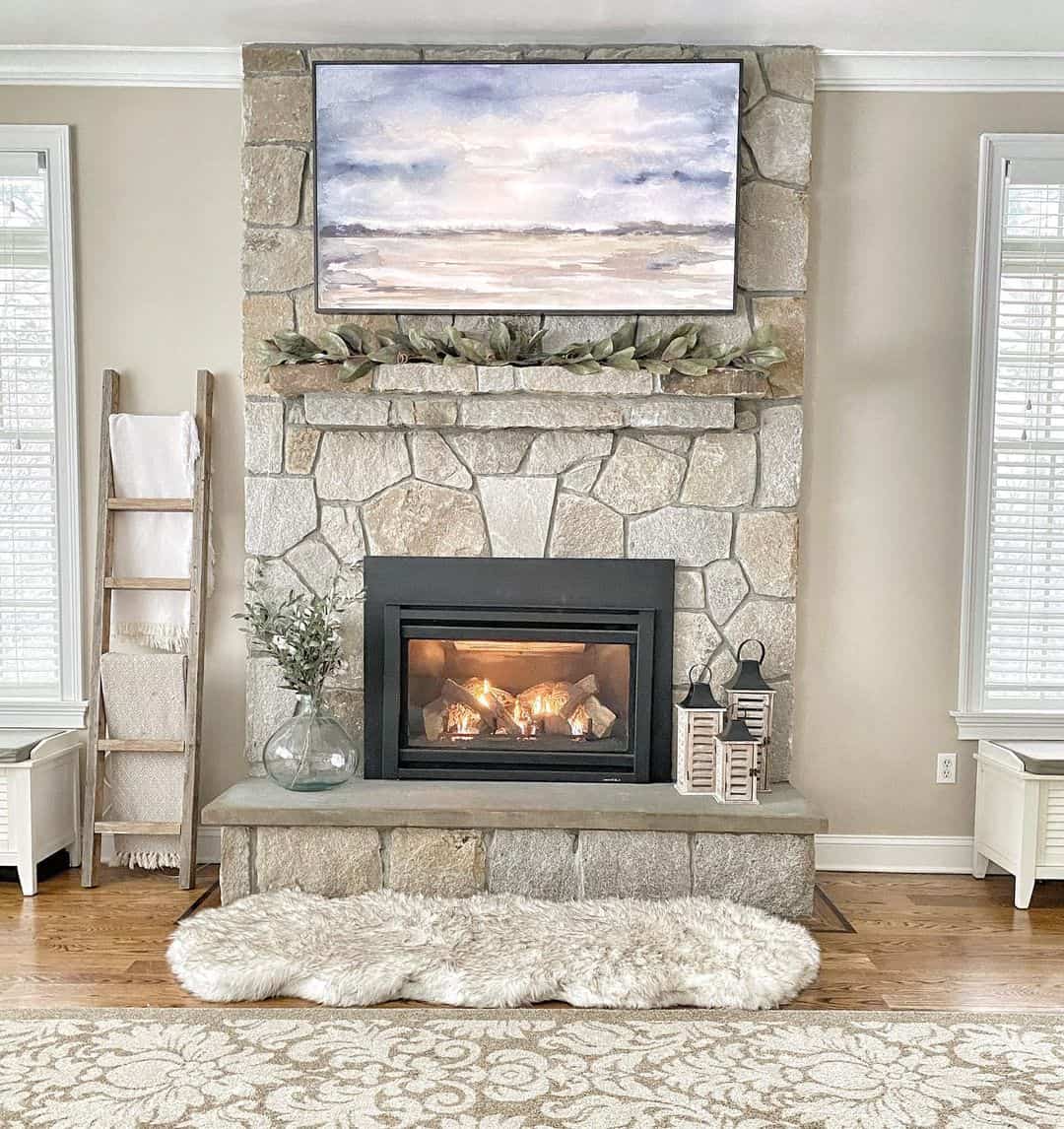 Rustic Stone Fireplaces