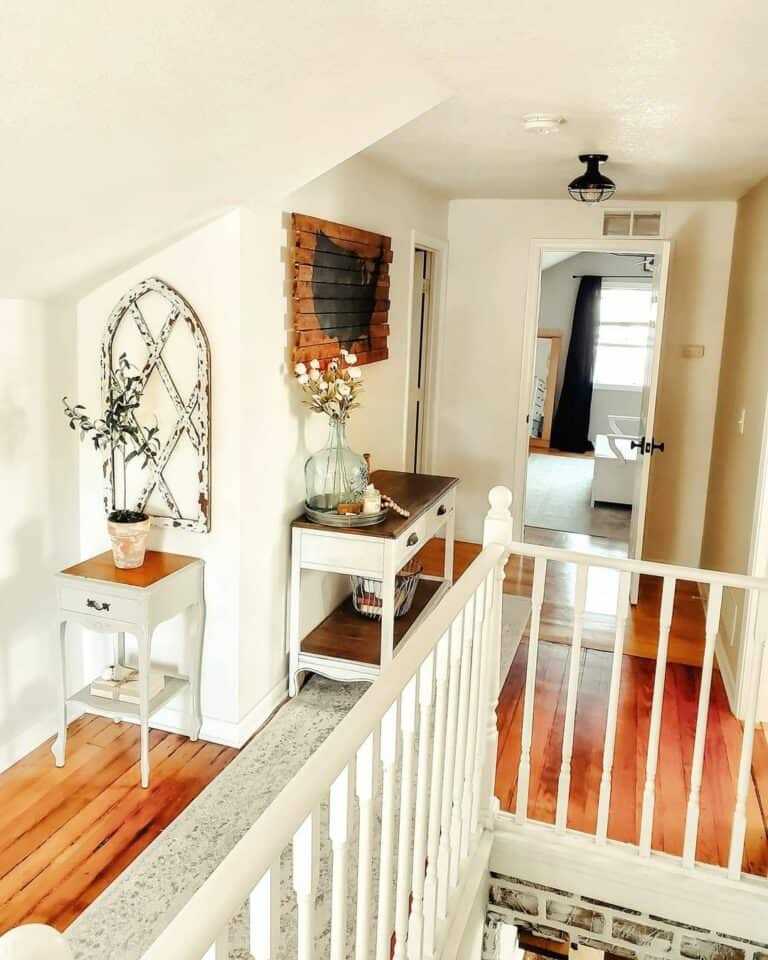 Rustic White Hallway with Wood Accents - Soul & Lane