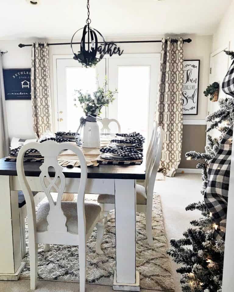Simple Dining Table Centerpiece Ideas for Buffalo Plaid - Soul & Lane