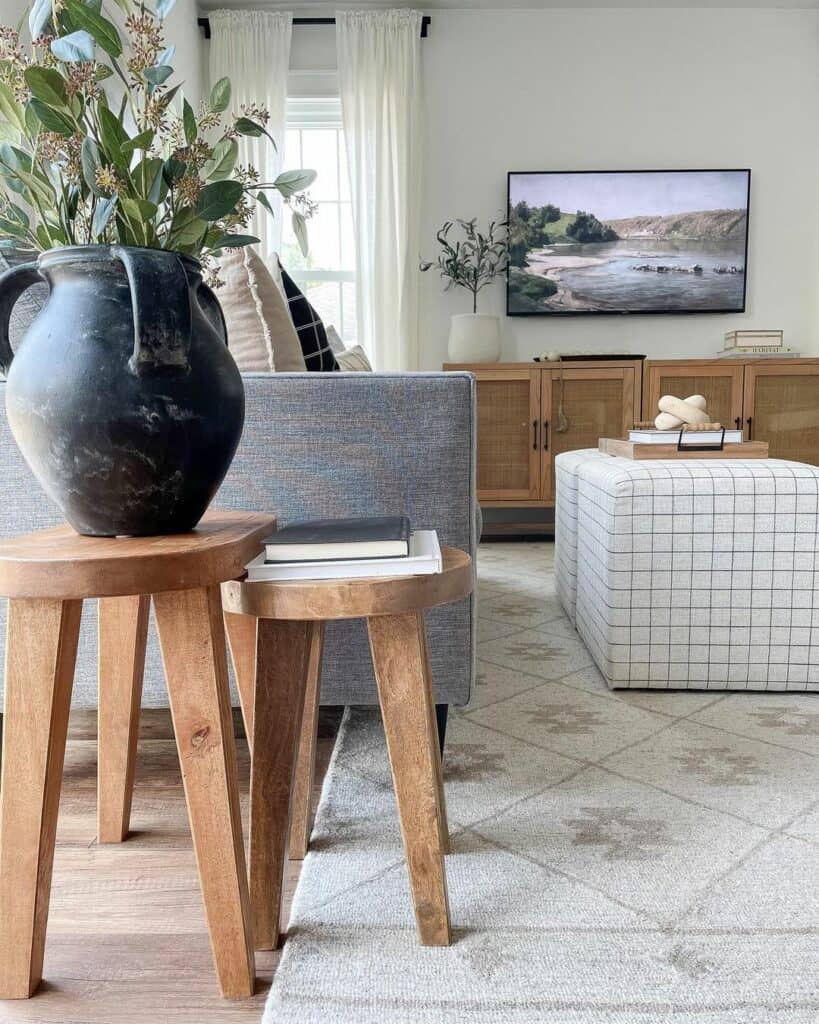 Stacked Round Wooden End Tables - Soul & Lane