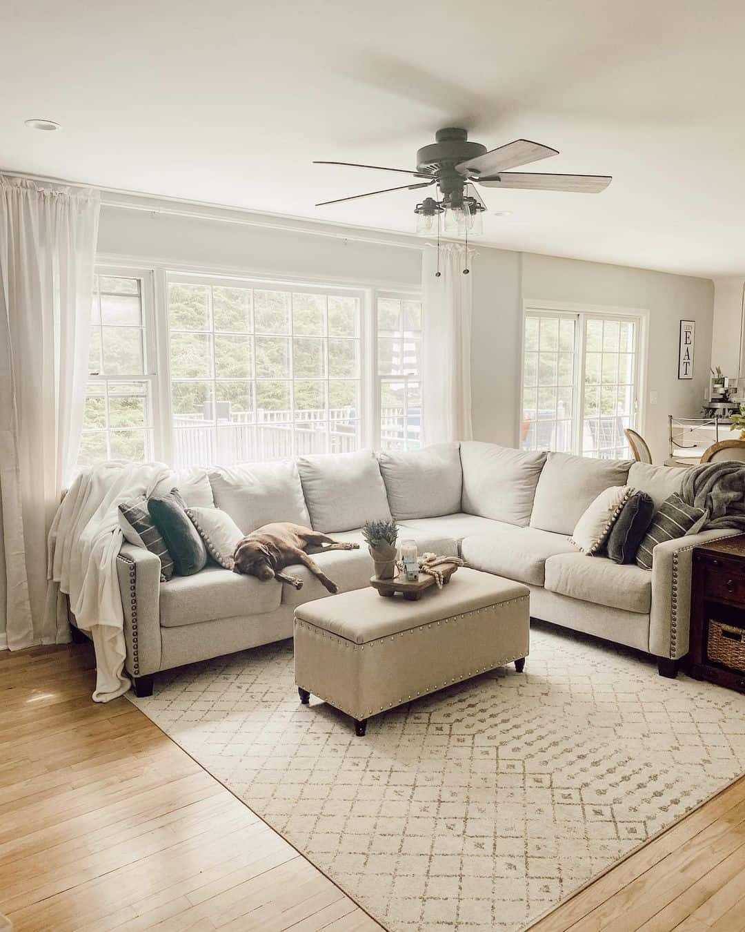 Studded Sectional Frames Neutral Rug - Soul & Lane