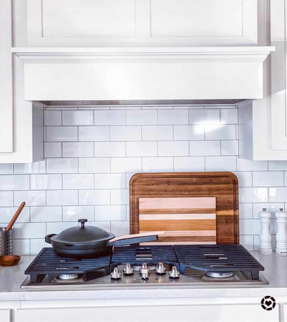 Subway Tile Kitchen Features Shaker-Style Hood - Soul & Lane