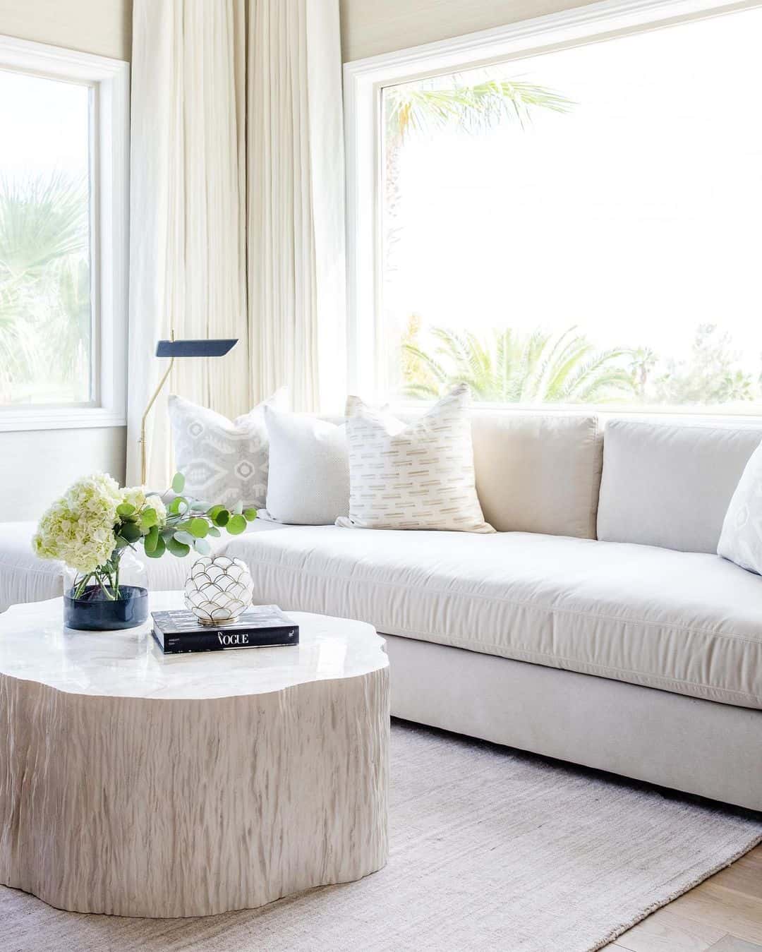 Tree Trunk Coffee Table in Modern Lounge - Soul & Lane