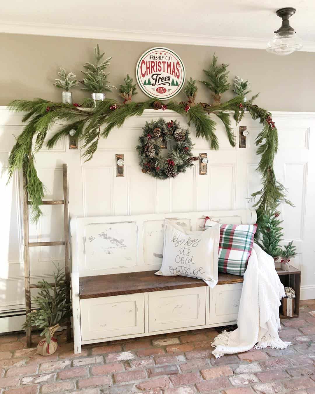 Two-Toned White Entryway Bench with Storage - Soul & Lane