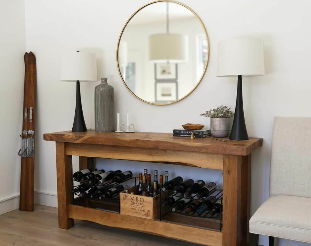 Using a Hallway Table as a Wine Rack - Soul & Lane
