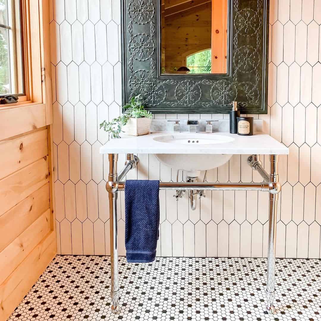 Vintage Sink Anchored to Picket Tile - Soul & Lane