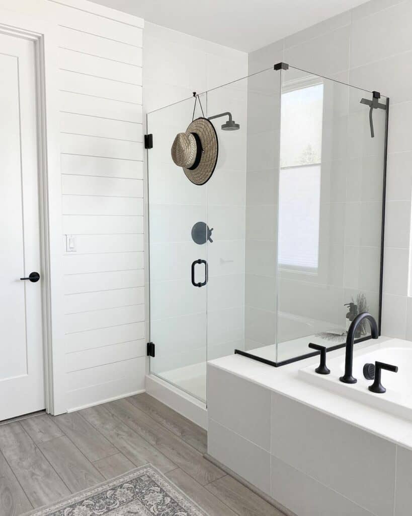 White Bathroom With Shiplap Walls - Soul & Lane