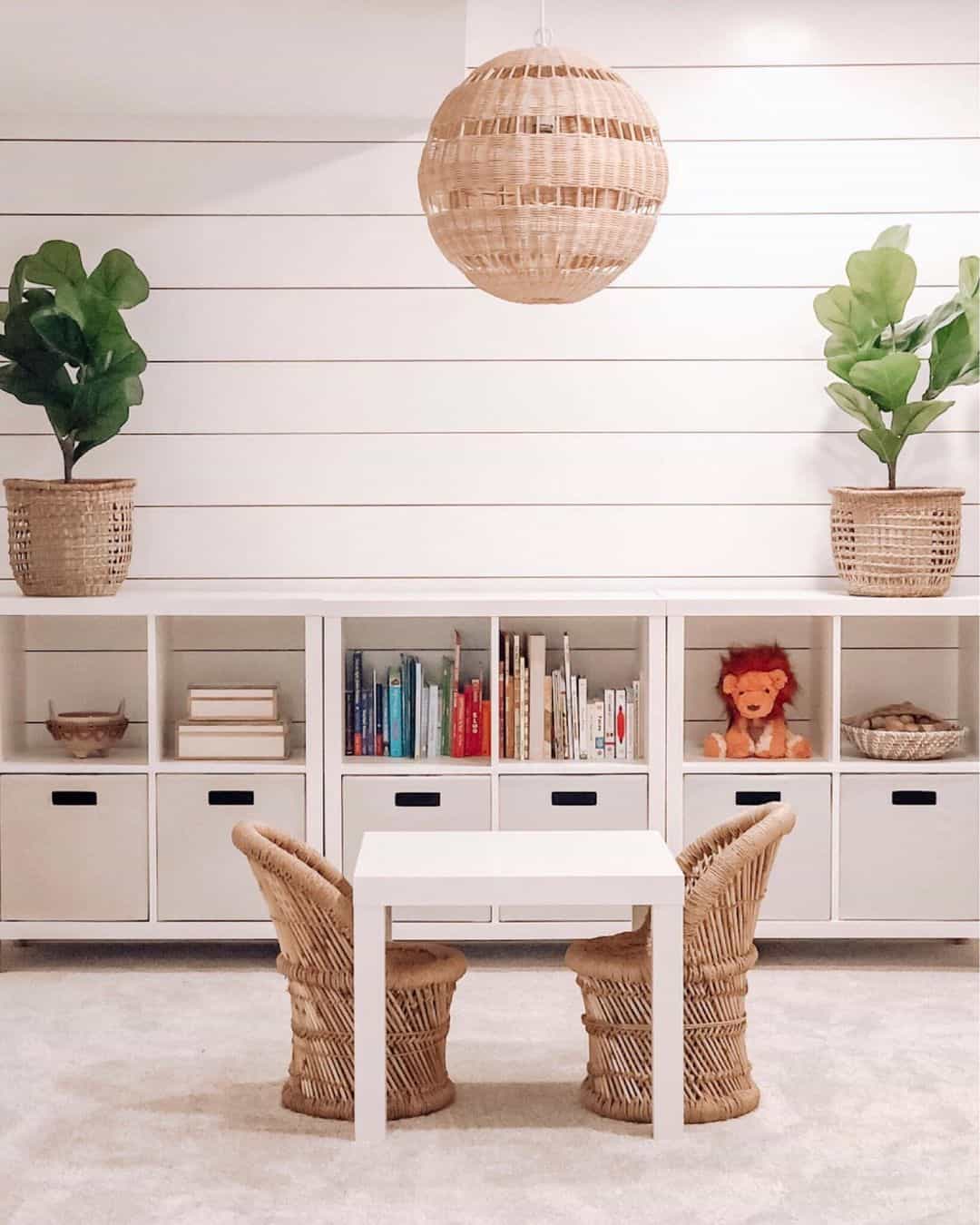 White Playroom with Wicker Accents - Soul & Lane