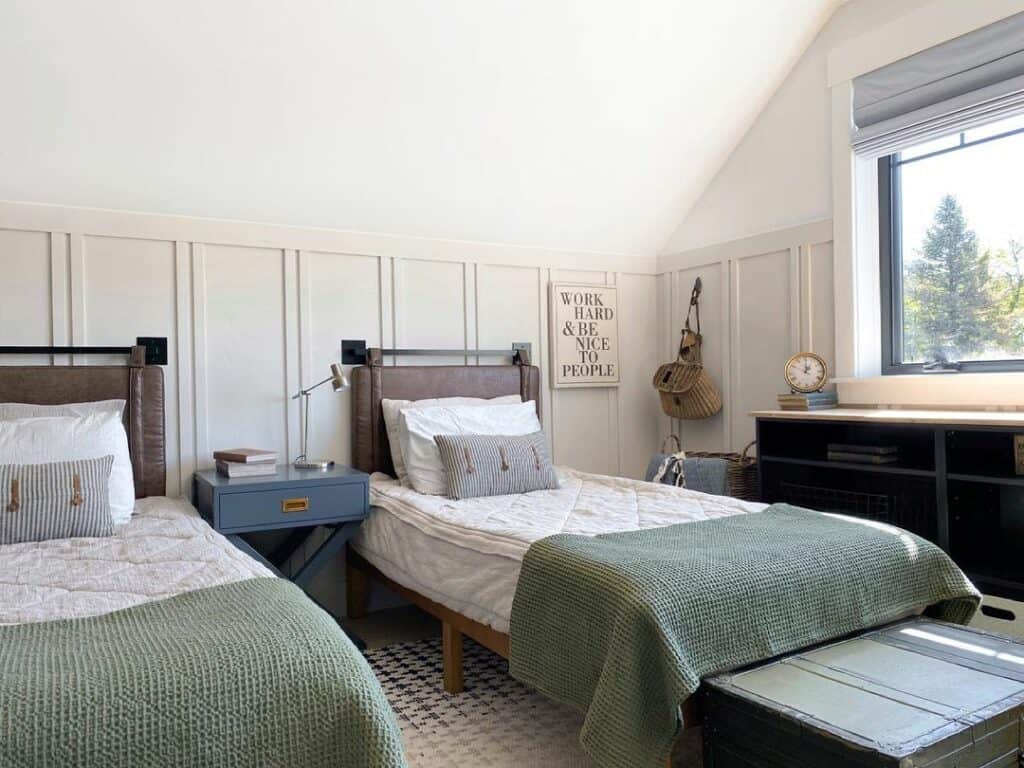 White Sloped Ceiling in Boys Bedroom - Soul & Lane