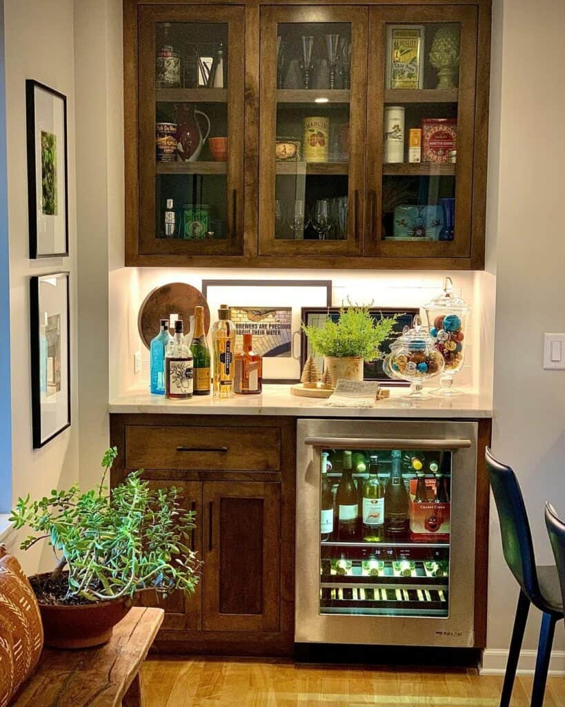 Wooden Bar in Recessed Wall - Soul & Lane