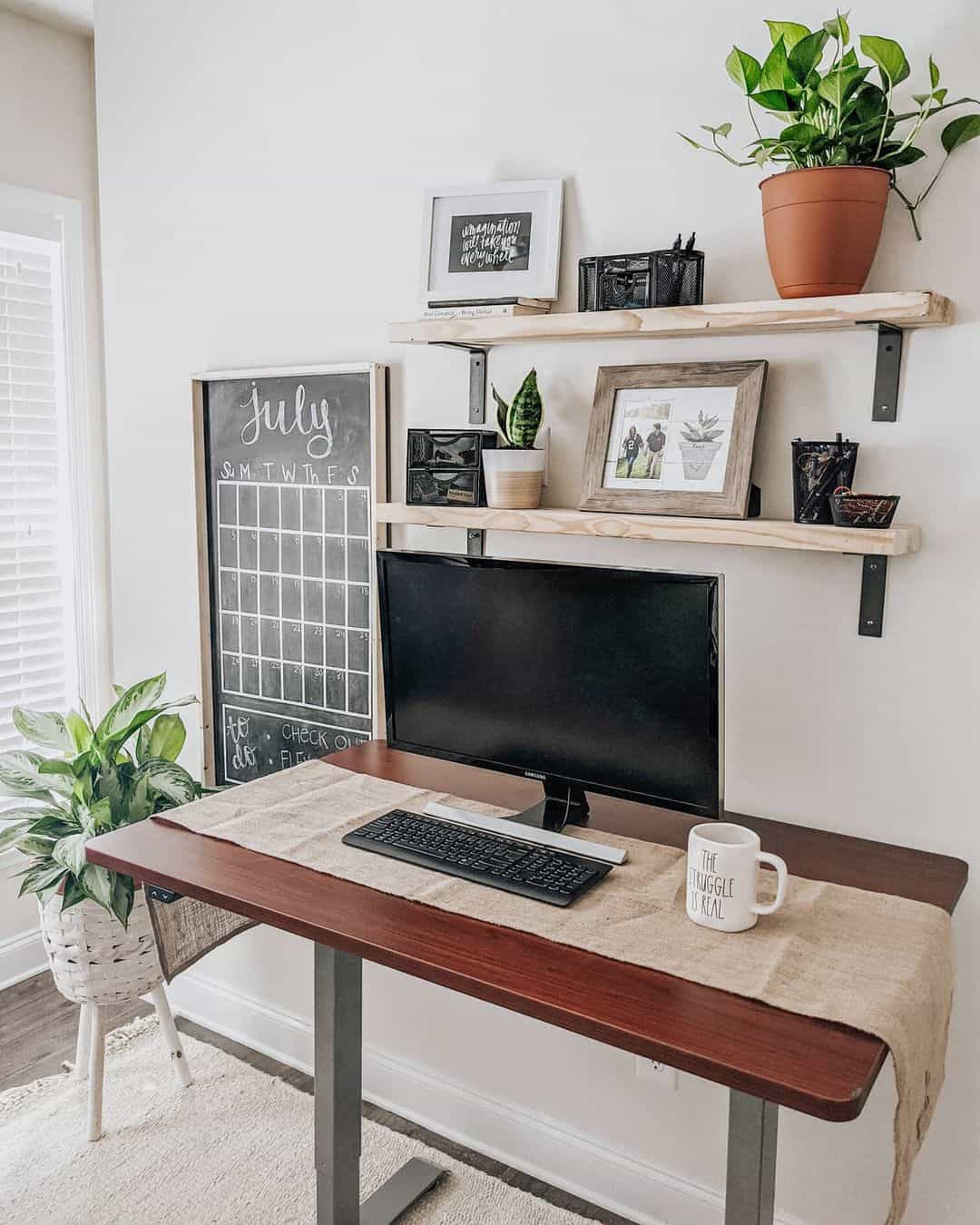 All Natural Home Office With Plants - Soul & Lane