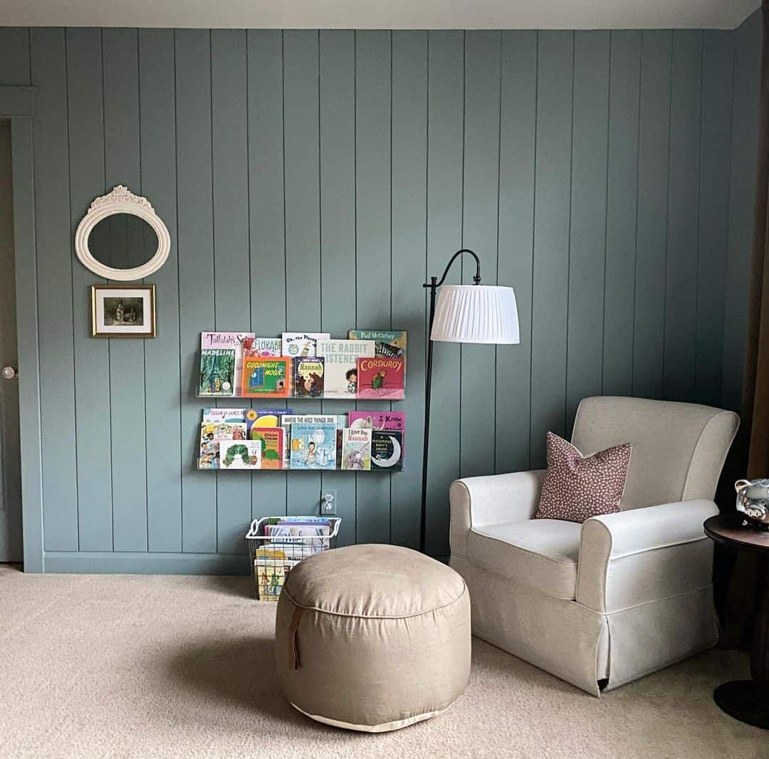 Bedroom Reading Nook With Vertical Shiplap Wall - Soul & Lane