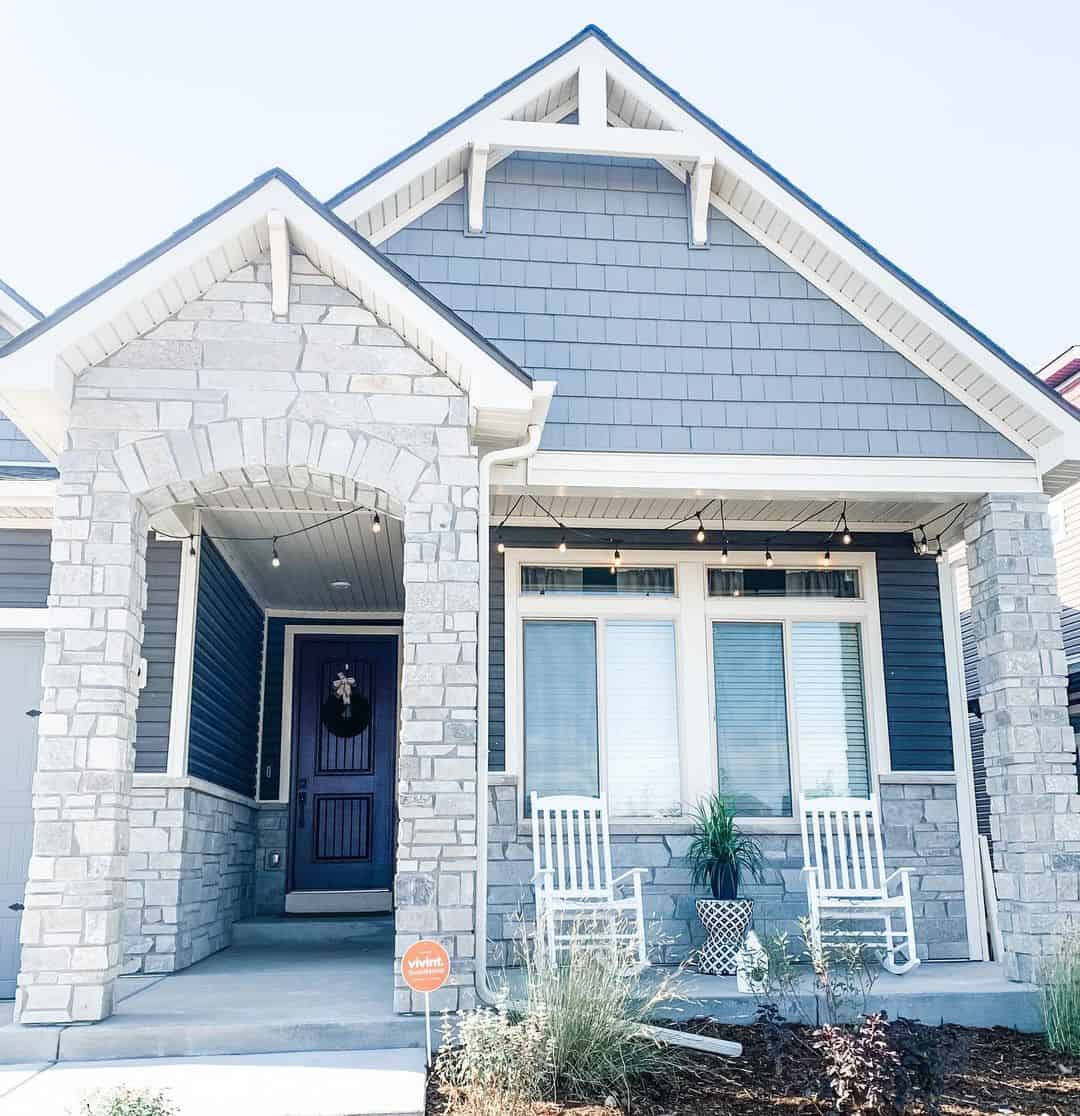 Blue-toned House Front Porch Design - Soul & Lane