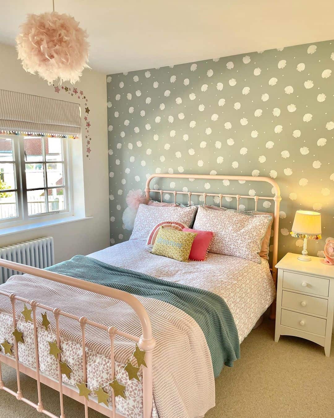 Girl's Bedroom With Cloud and Pom-pom Lights - Soul & Lane
