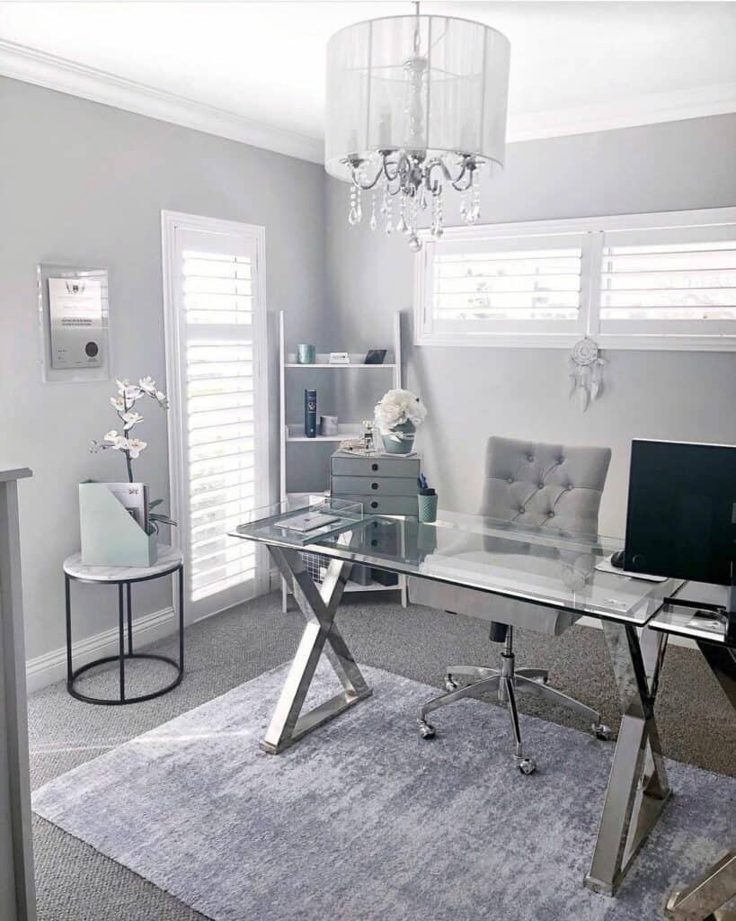 Gray Scale Modern Home Office Design - Soul & Lane